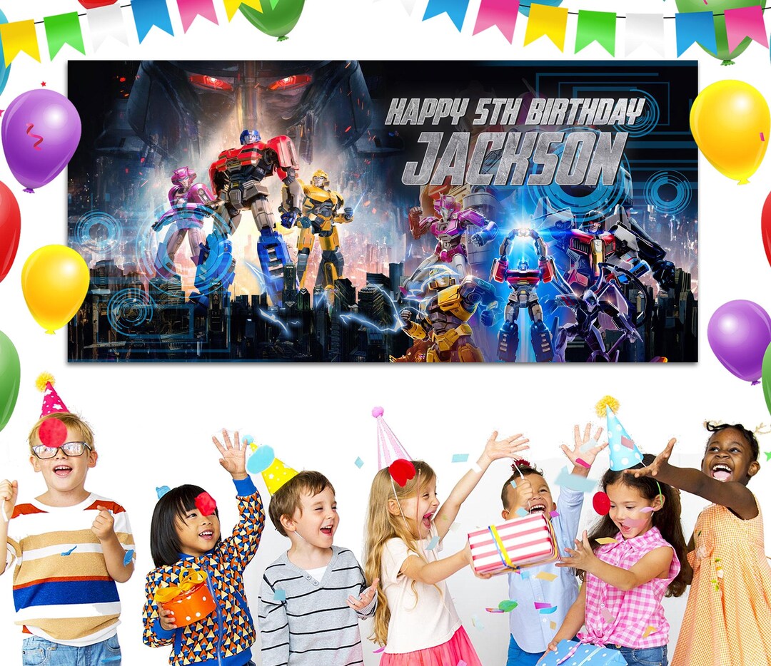 Transformers Birthday Party Backdrop/transformers Birthday Banner ...