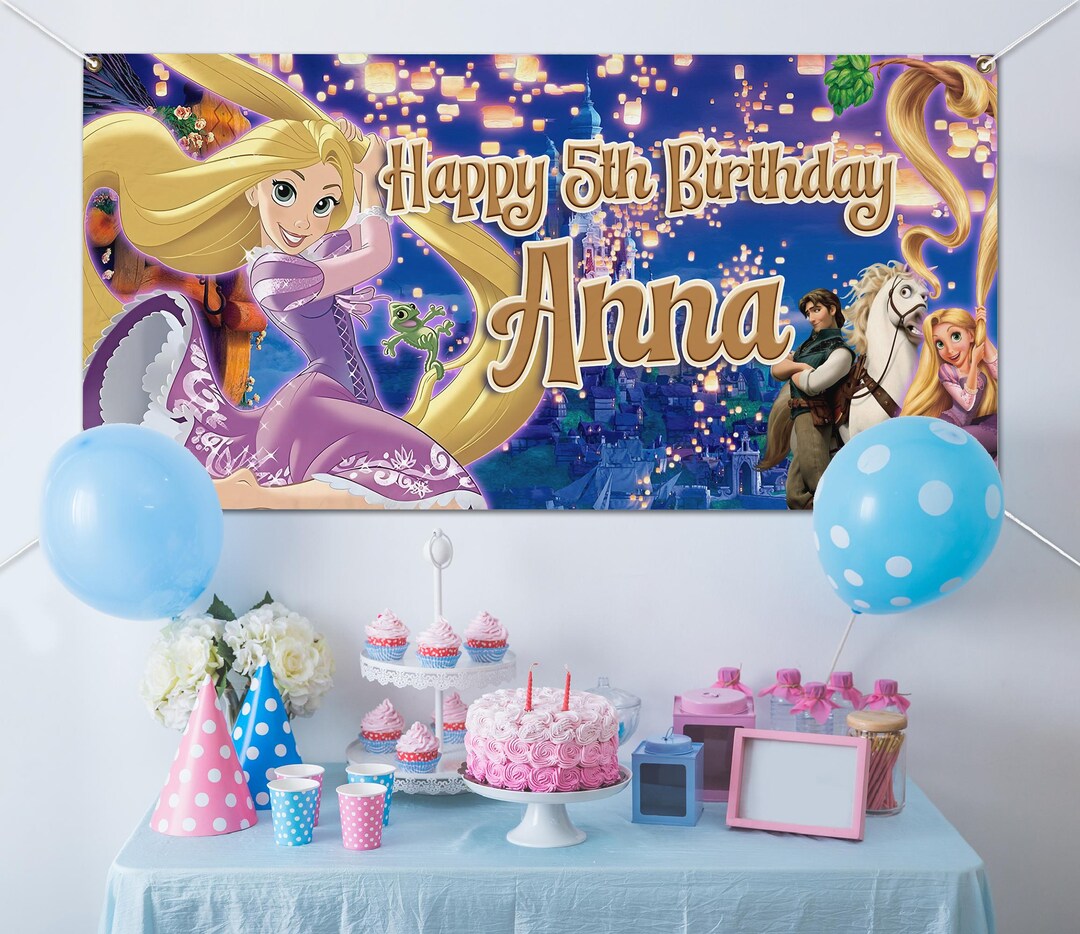 Personalized Disney Tangled Rapunzel Backdrop, Tangled Rapunzel Banner ...