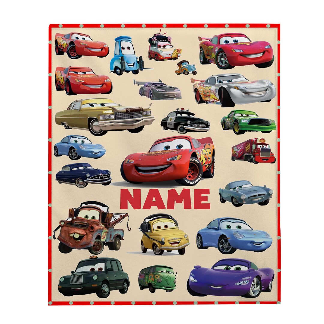 Custom Name Lightning Mcqueen and Friends Blanket Cars Movie Blanket ...