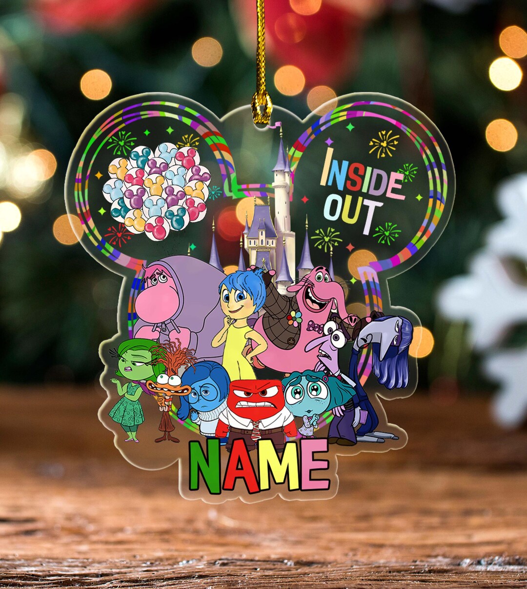 Personalized Disney Pixar Inside Out Ornament,inside Out 2 Movie Room ...
