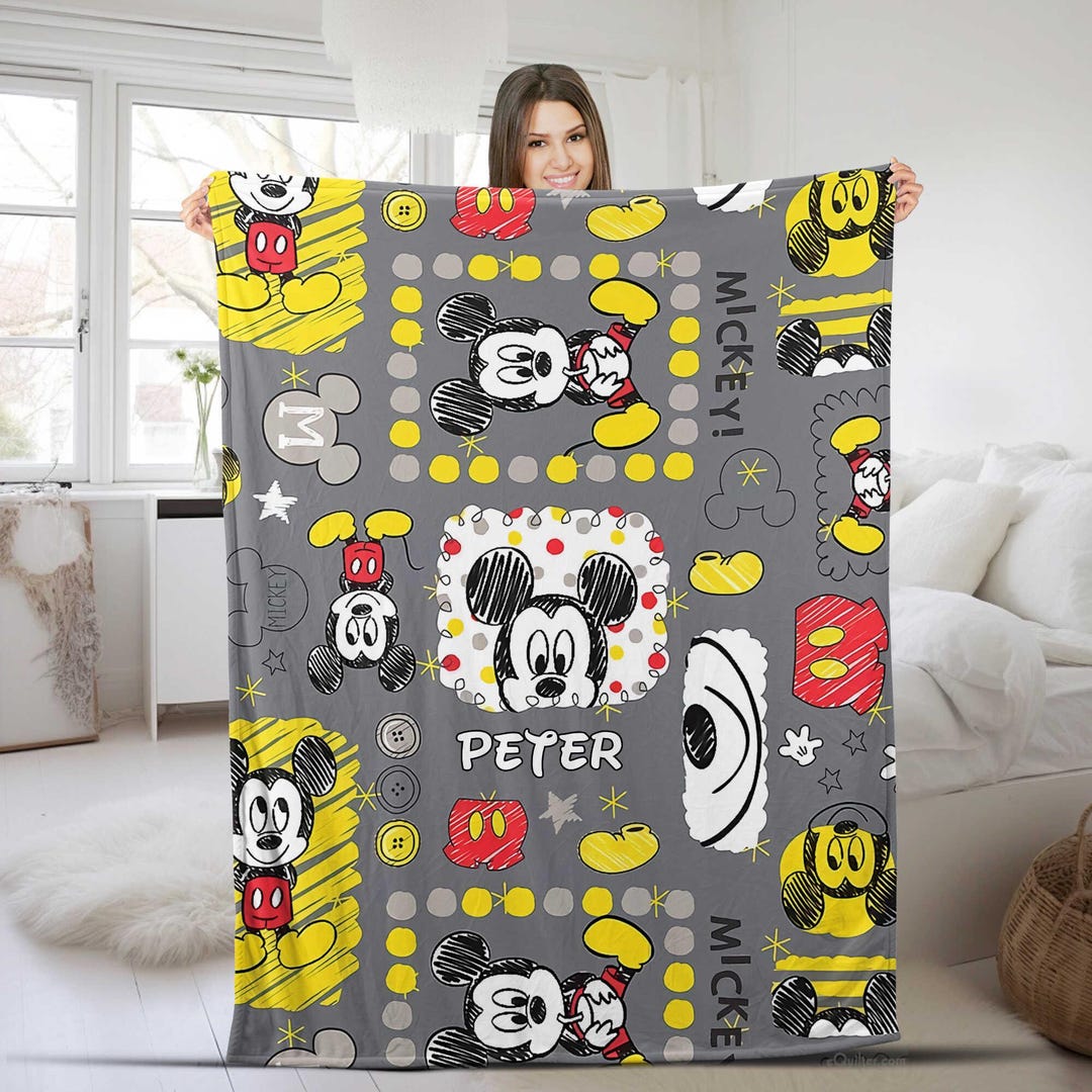 Personalized Mickey Mouse Blanket Mickey Blanket Mickey Mouse Birthday ...