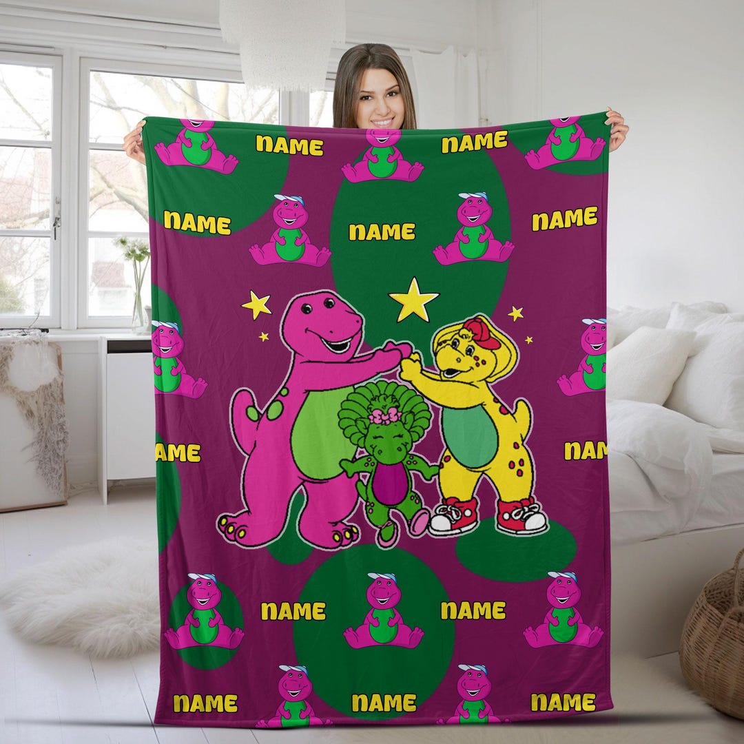 Custom Barney and Friends Blanket, Barney the Dinosaur Blanket ...