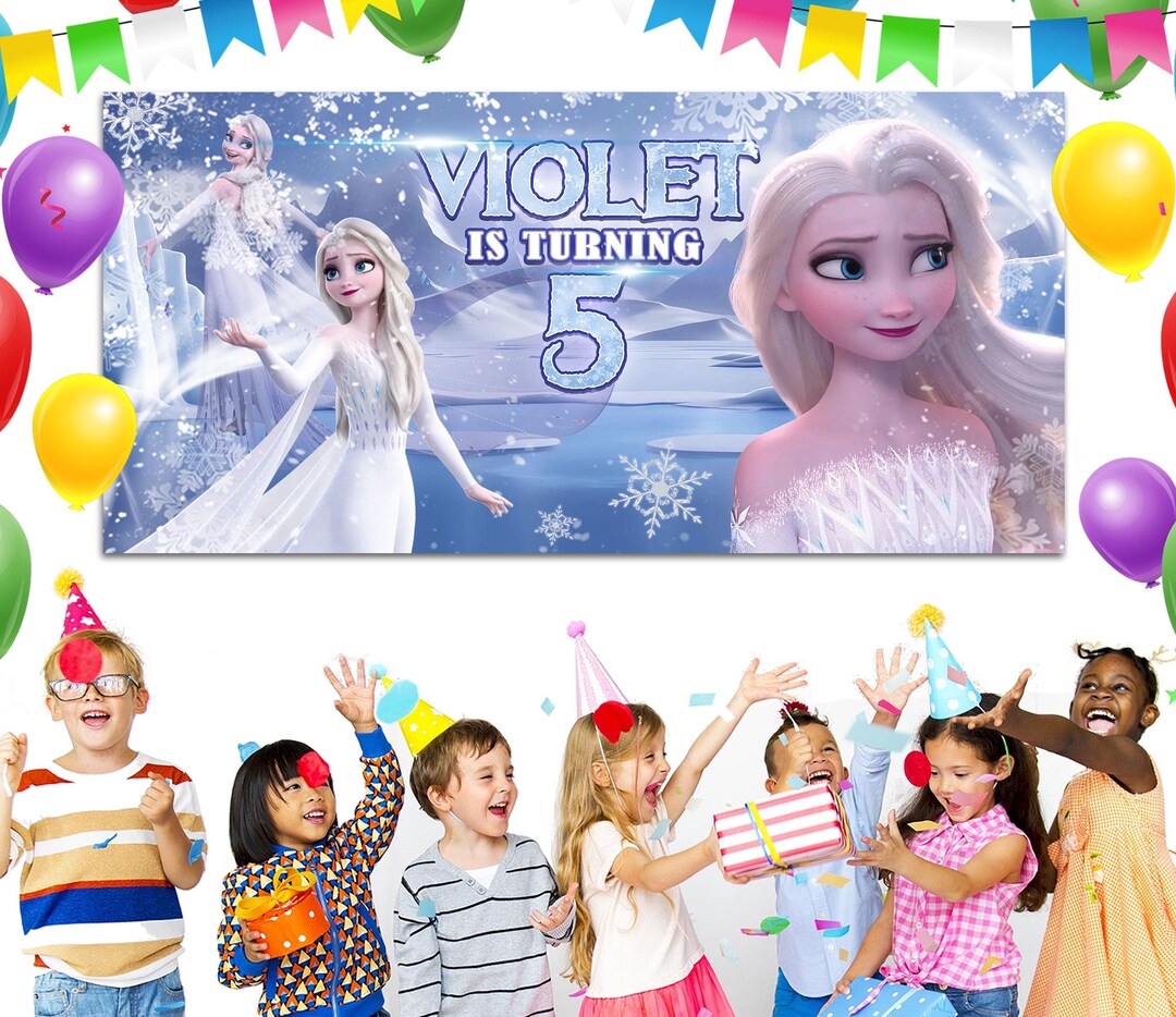 Frozen Birthday Banner, Elsa Banner, Elsa Personalized Banner, Frozen ...