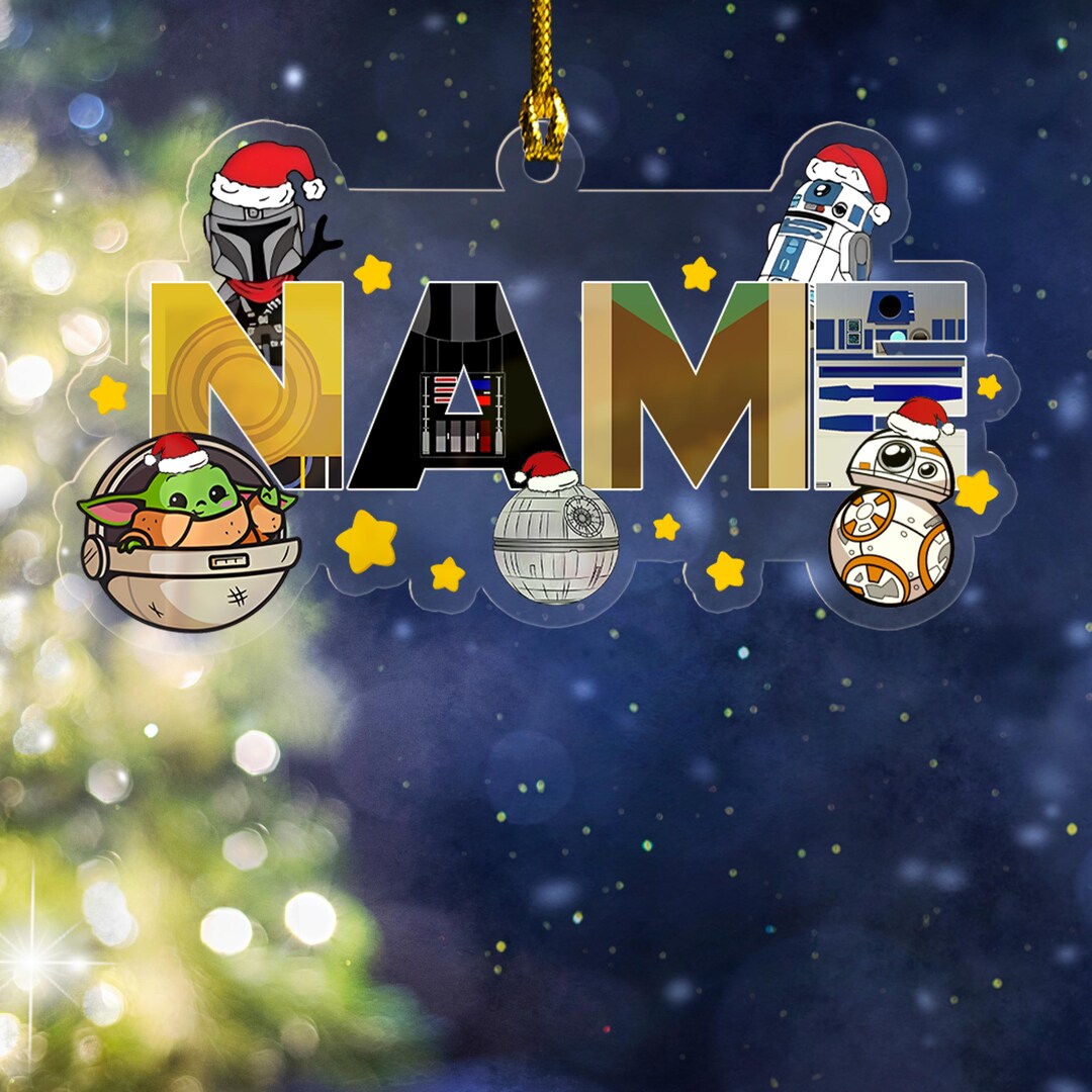 Personalized Disney Star Wars Christmas Ornament, Custom Name Galaxy's ...