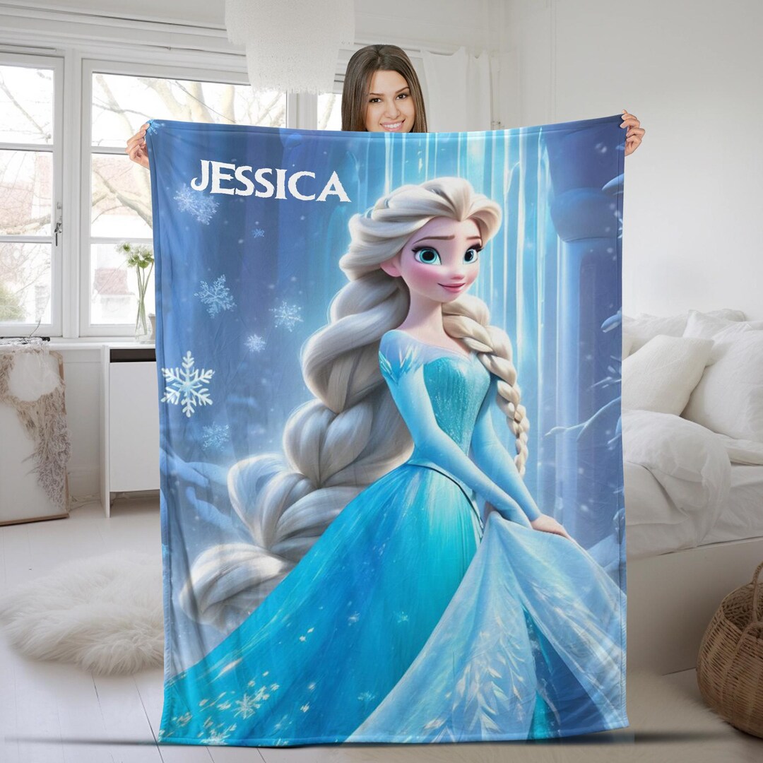Personalized Frozen Elsa Queen Fleece Blanket, Elsa Queen Blanket ...