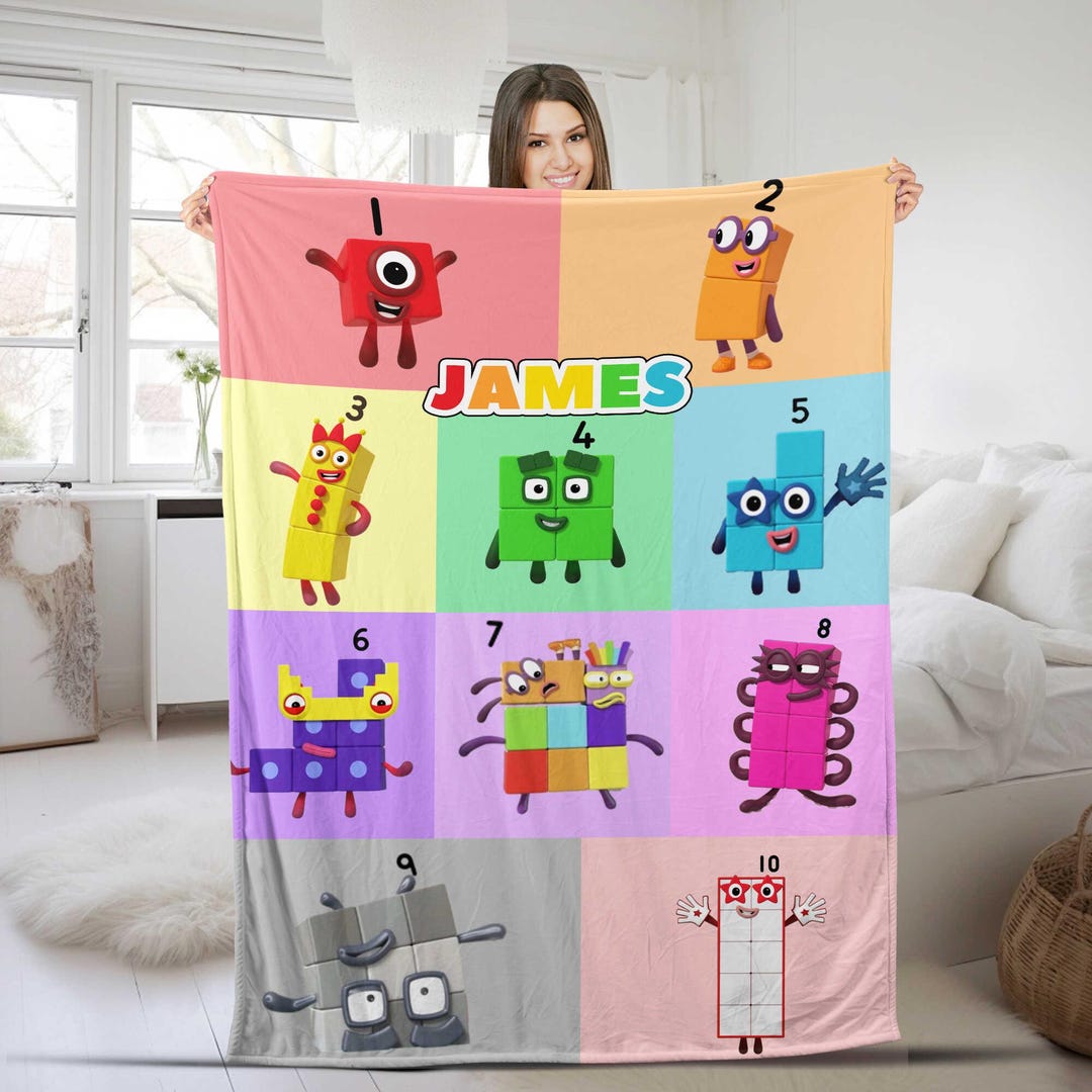 Custom Numberblocks Blanket, Personalized Numberblocks Fleece Blanket ...