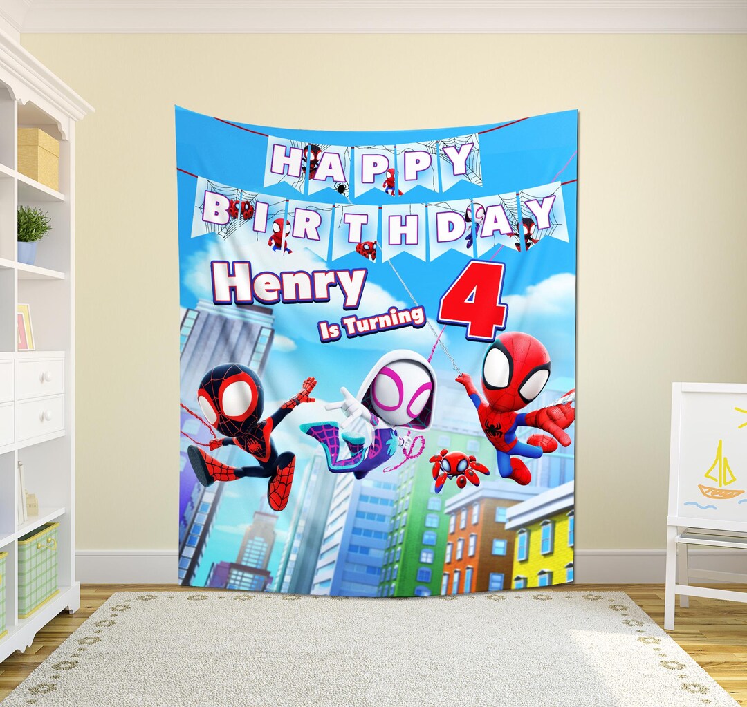 Spidey Amazing Friends Birthday Party Backdrop/spiderman Birthday ...