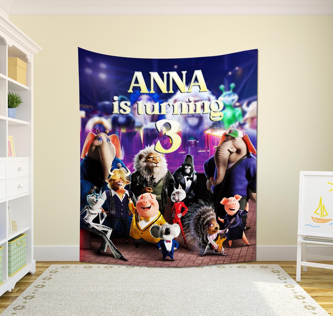 Sing Pig 2 Birthday Party Backdrop, Sing 2 Birthday Banner, Custom Sing ...