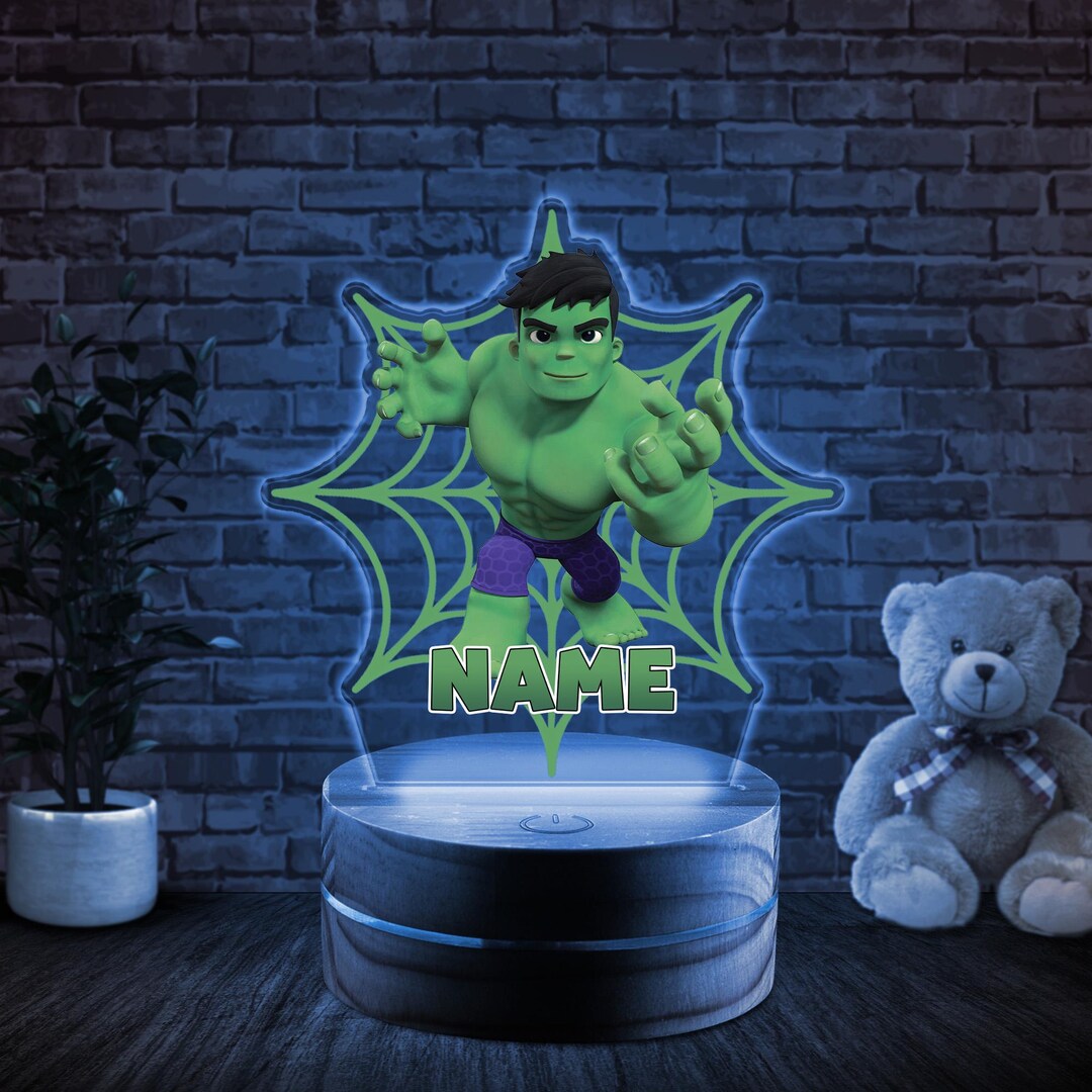 Personalized Spidey for Boy Night Light, Hulk LED Night Light ...