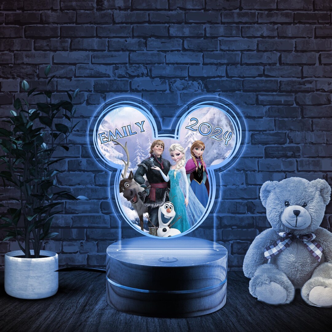 Personalised Elsa Frozen Colourful Night Light/ Colours Change Remote ...
