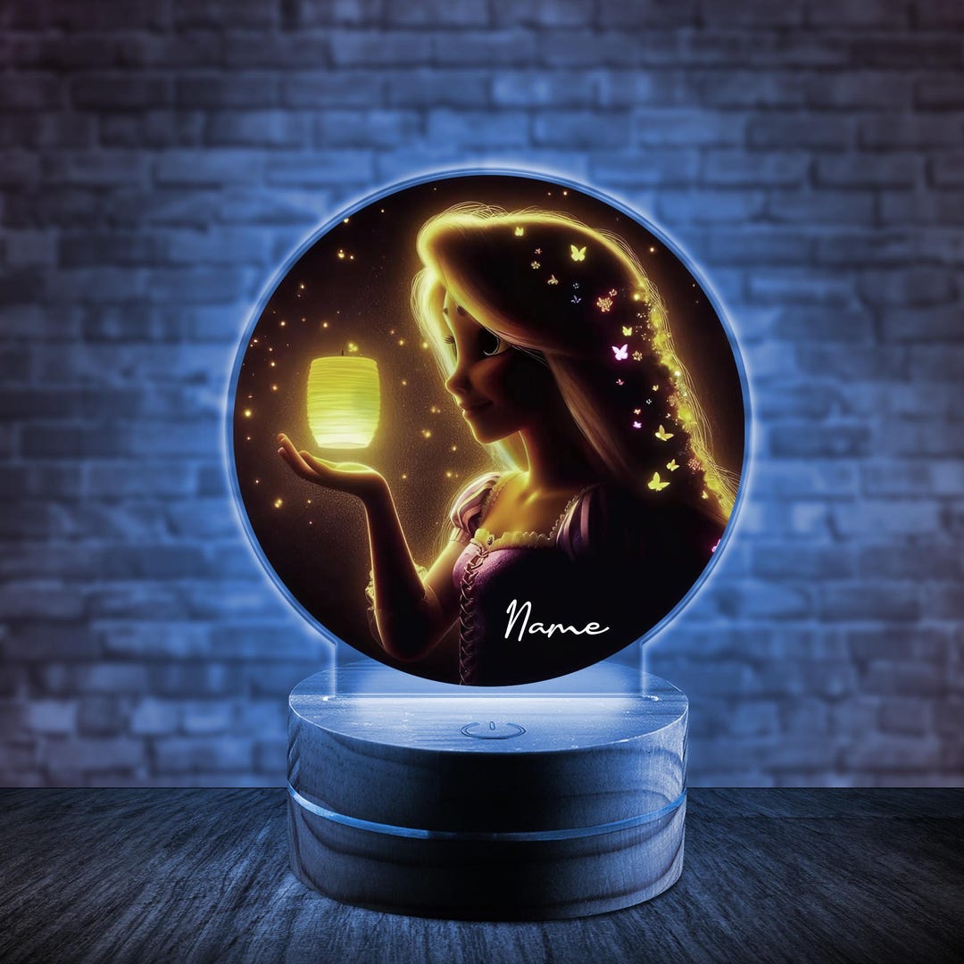 Personalized Tangled Rapunzel Princess Night Light, Disney Princess LED ...