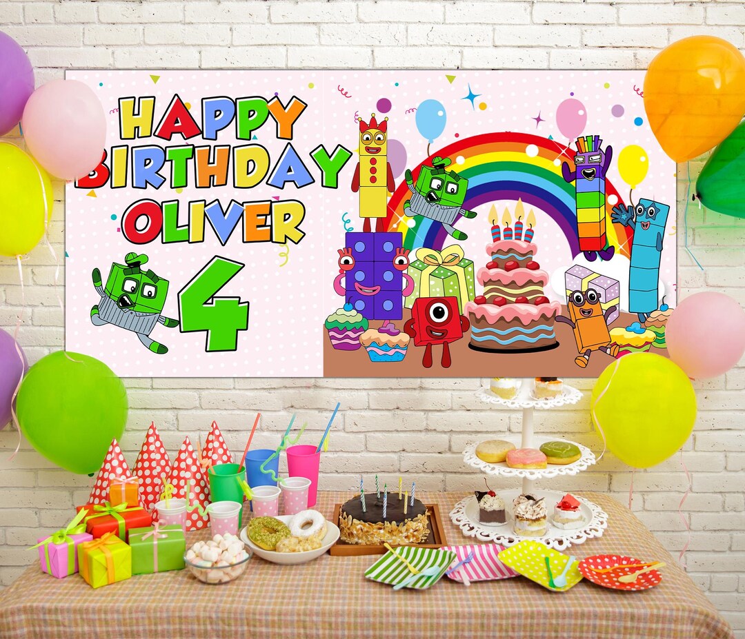 Numberblocks Birthday Backdrop/numberblocks Birthday Banner ...