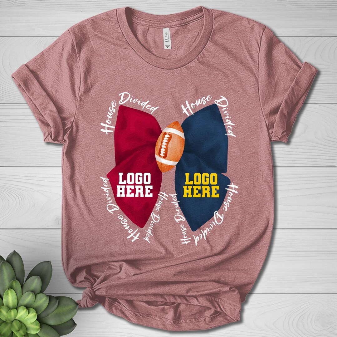 Custom Football Logo of Any Two Teams Shirt, House Divided Bow Shirts ...