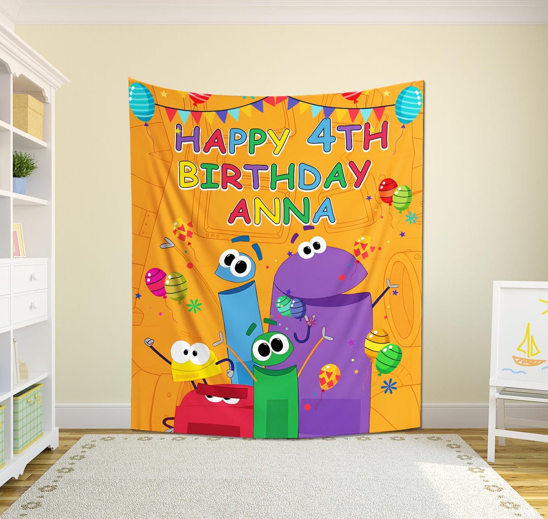 Storybots Birthday Party Backdrop, Ask the Storybots Birthday Party ...