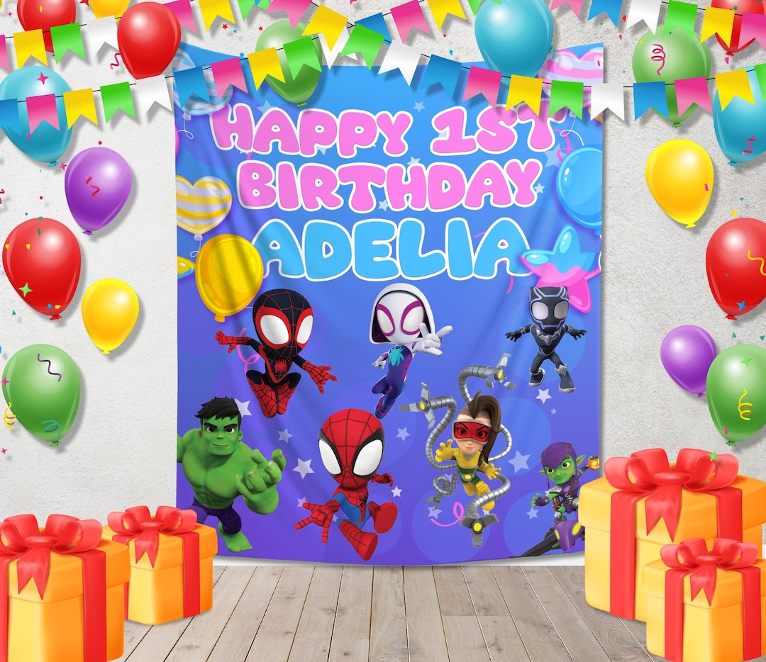 Spidey & His Amazing Friends Backdrop Birthday,spiderman Banner,spidey ...