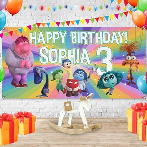 Custom Inside Out Birthday Backdrop, Inside Out Birthday, Inside Out ...