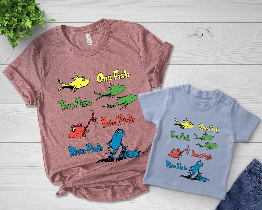 One Fish Two Fish Red Fish Blue Fish Shirt, Costume for Family Group ...