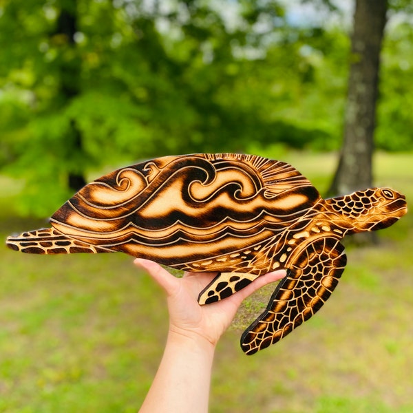 Wooden Sea Turtle - Etsy