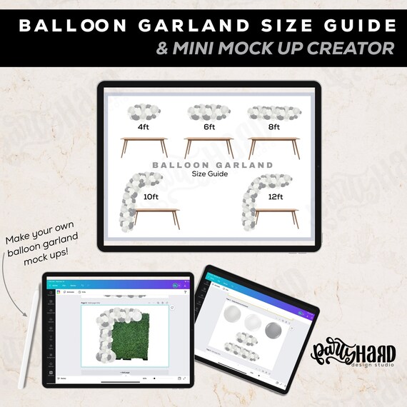 Balloon Garland Size Guide Mini Mock up Creator Balloon Mock | Etsy ...