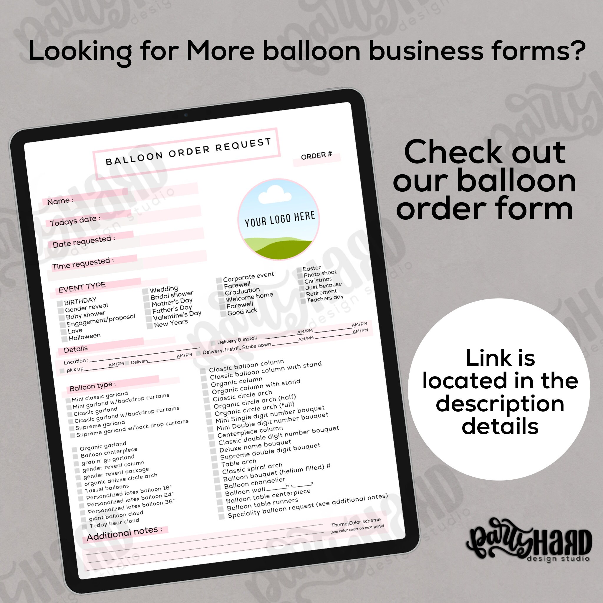 Paper & Party Supplies contracts party planner business forms,event ...