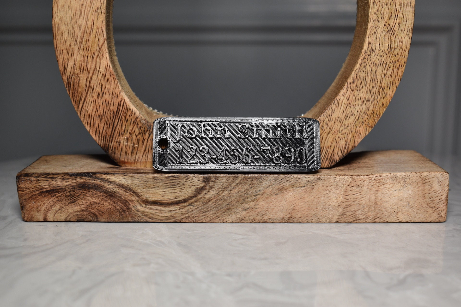 3D Printed Name & Phone Number Keychain - Etsy