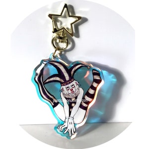Clown Boy Moth Circus Jester Holographic Sticker Keychain Charm - Etsy