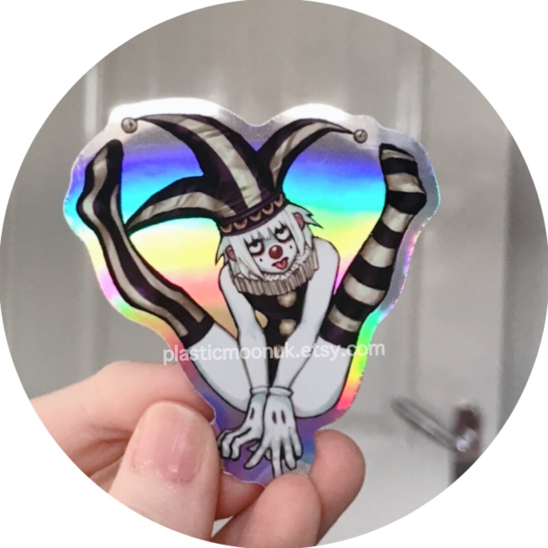 Clown Boy Moth Circus Jester Holographic Sticker - Etsy