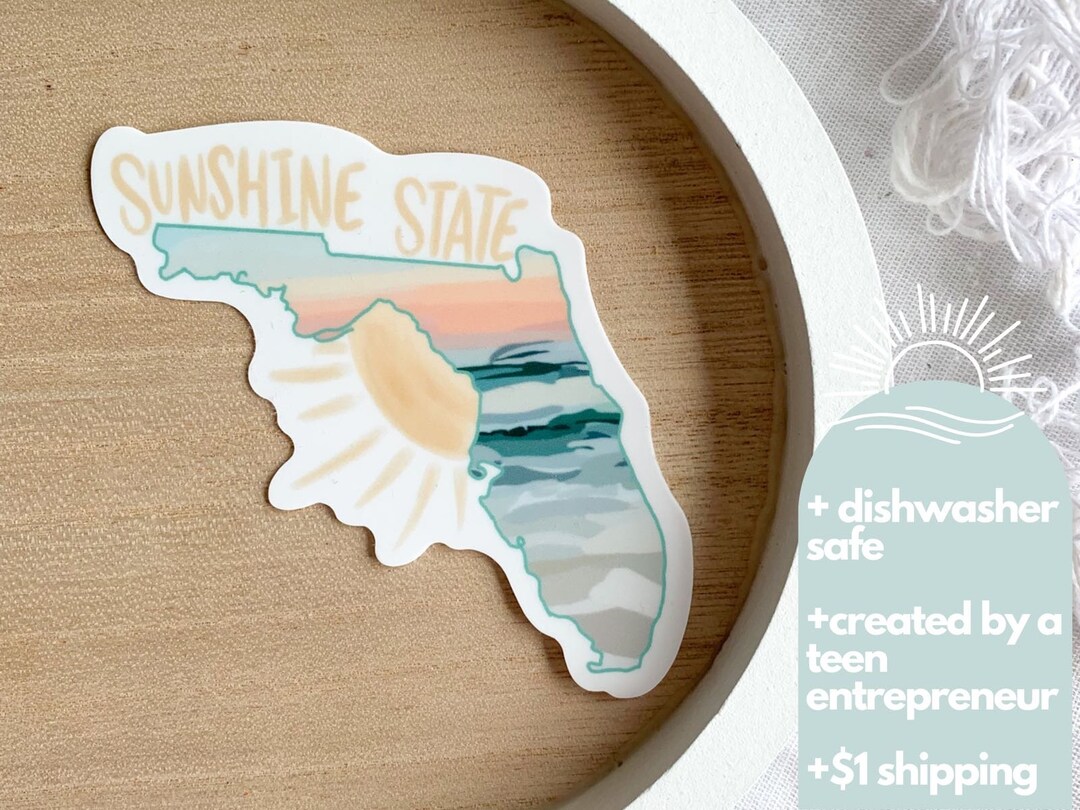 Sunshine State Sticker Waterproof Aesthetic Sticker Durable Laptop ...