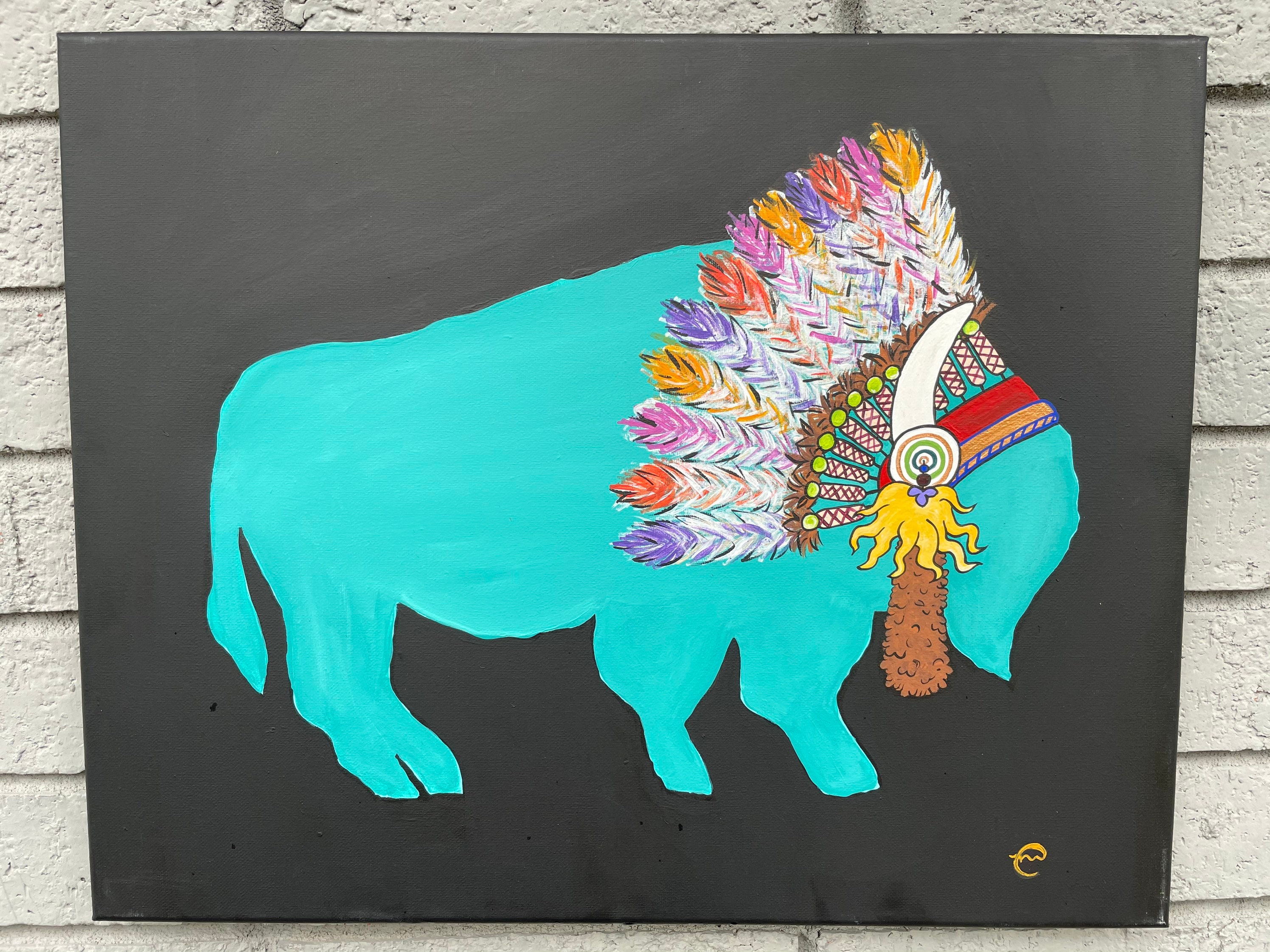 Vibrant Bison Painting Abstract Buffalo Art Print - Etsy