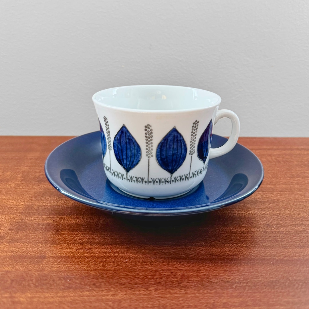 Blue Groblad by Upsala-ekeby/gefle. Tea Cup With Saucer. Designed by ...
