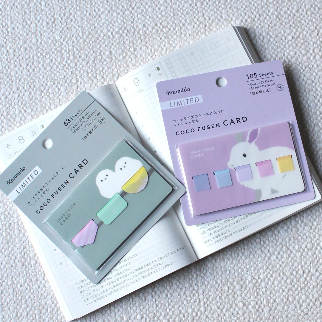 Japanese Sticky Notes: Kanmido Coco Fusen Cards, Bunny or Bird, Made in ...