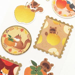 Japanese Animal Sticker Sheets by NB Co. | Cute Gold Foil Stickers ...