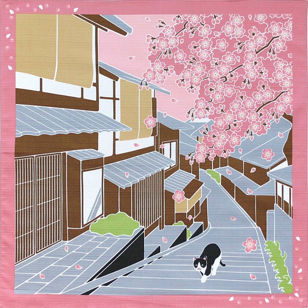 Japanese FUROSHIKI | Cat Fabric Wrap | Gift Wrapping Cloth | Neko ...