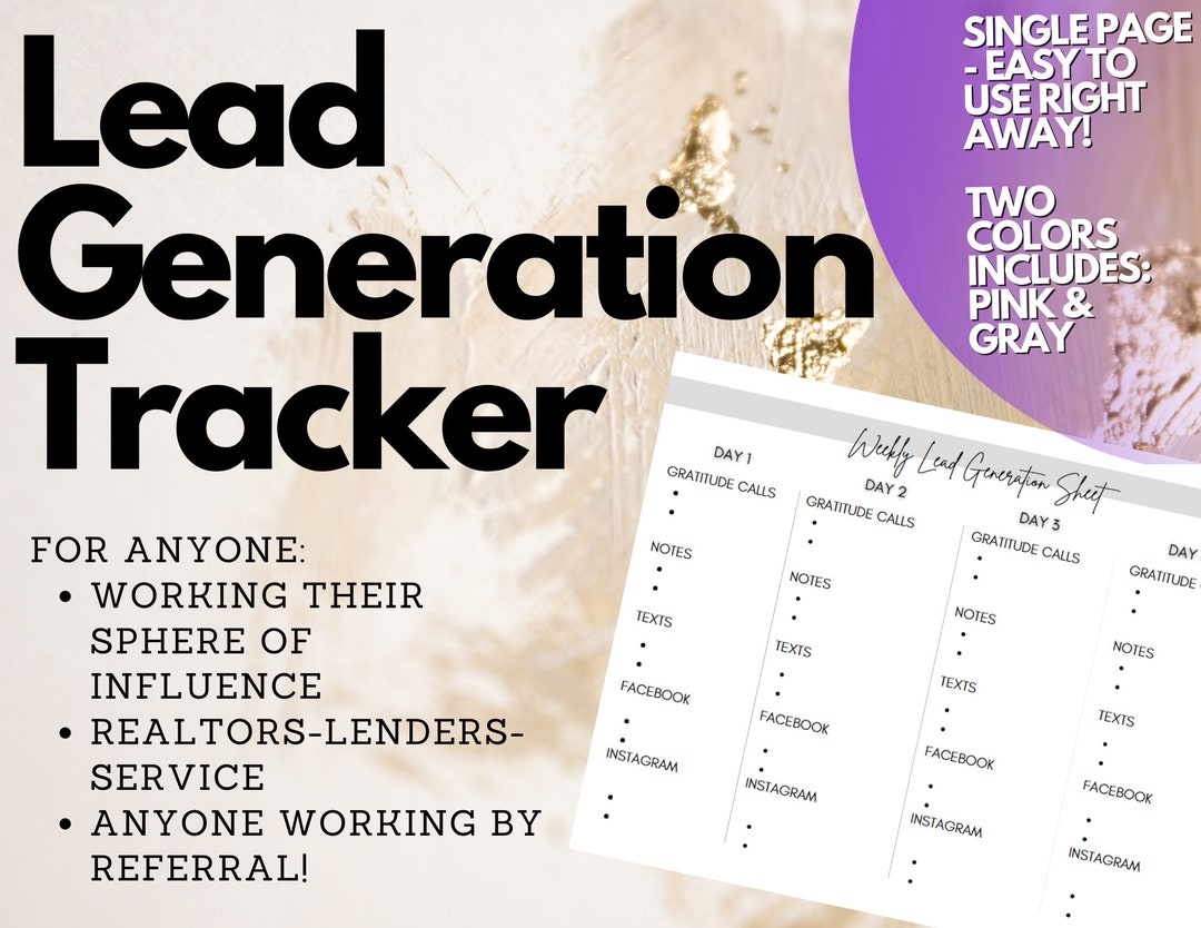 Weekly Lead Generation Tracker - Etsy