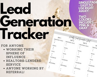 Real Estate Lead Tracker Real Estate Agent Lead Generation Spreadsheet ...