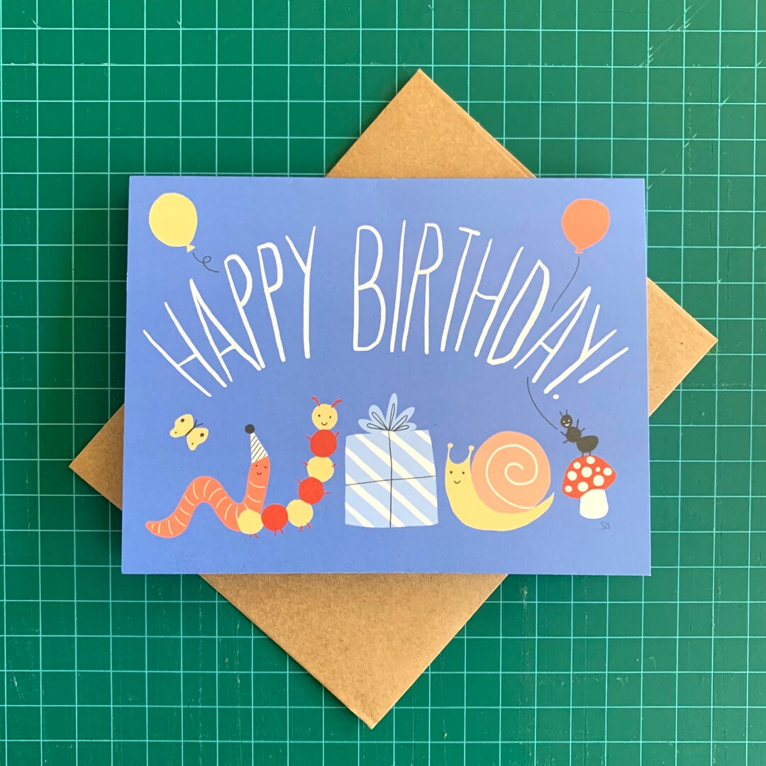 Happy Birthday Friends Birthday Card, Kids Birthday Card, Nature Themed ...