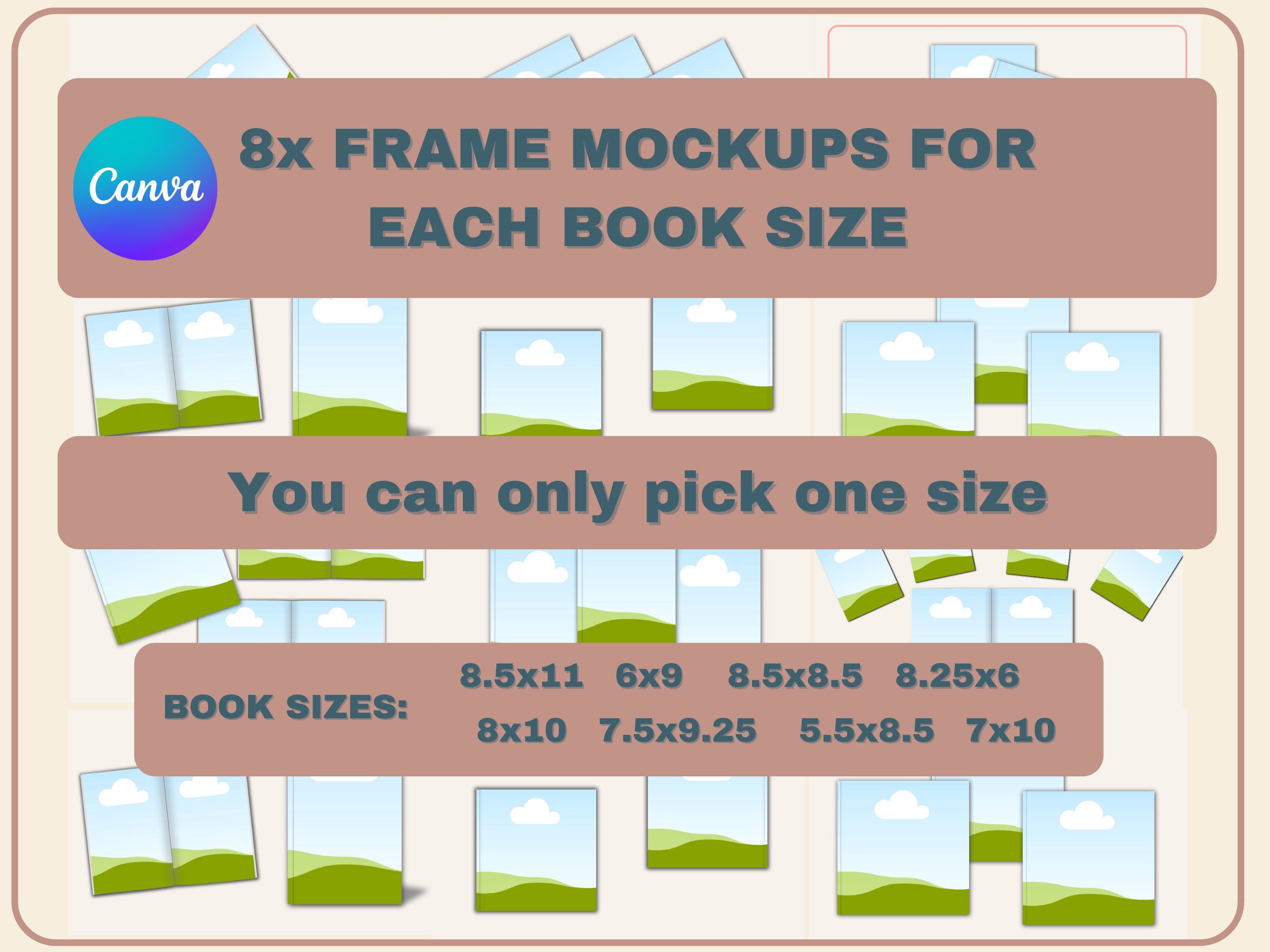 KDP Book Mockup : 8x Canva Frame Mockups for APLUS Content (8.5x11, 6x9 ... KDP Book Mockup : 8x Canva Frame Mockups for APLUS Content (8.5x11, 6x9 ...
