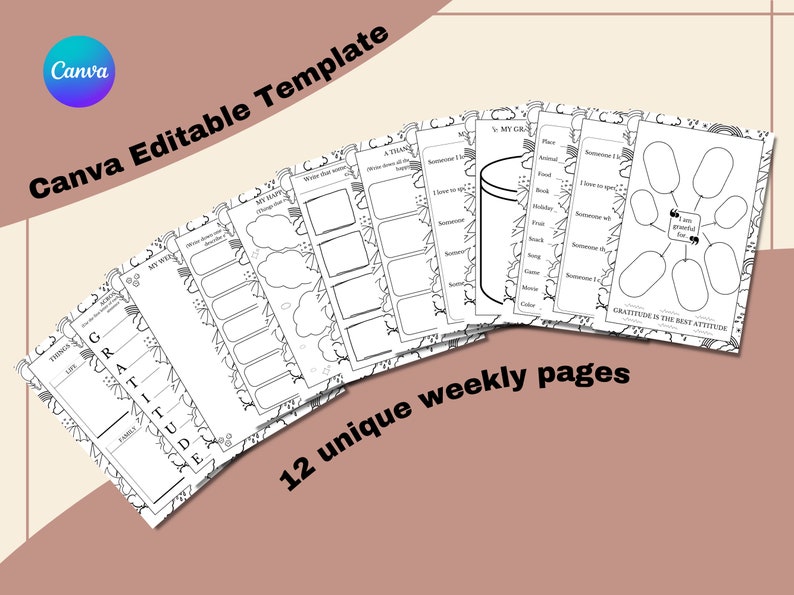 KDP Interior Canva Editable Template Gratitude Journal for Kids 6x9 ...