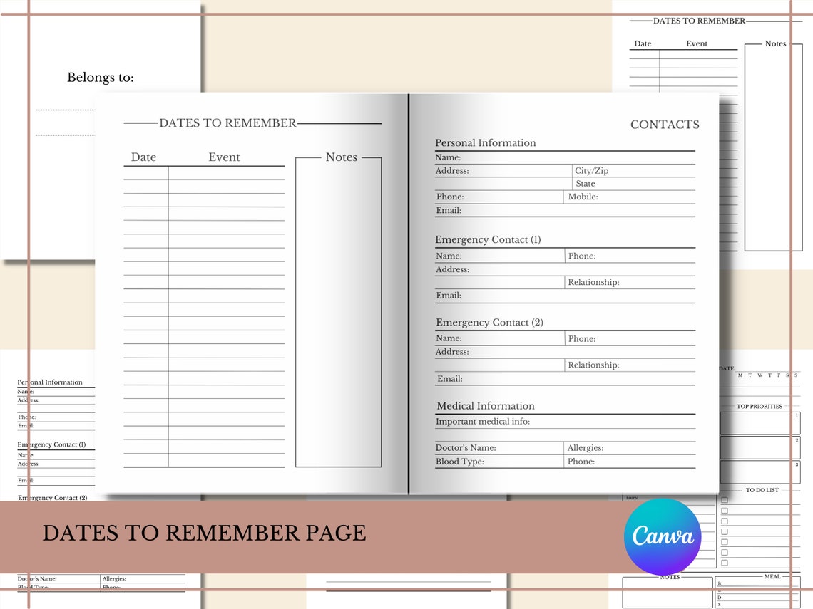 KDP Interior Canva Editable Template Daily Planner With Weekly Overview ...