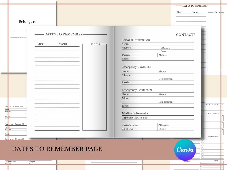 KDP Interior Canva Editable Template Daily Planner With Weekly Overview ...