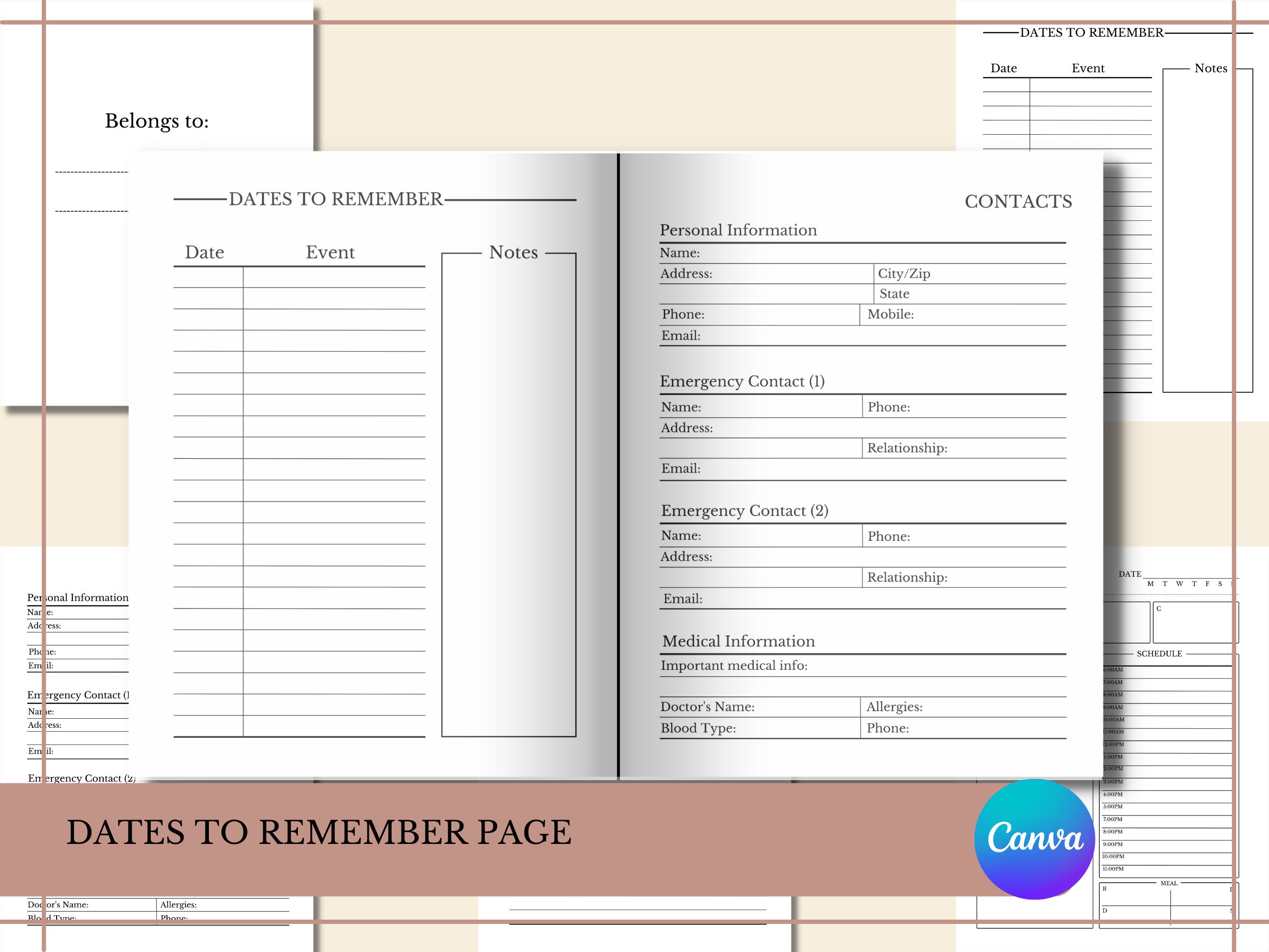 KDP Canva Editable Interior Template: Daily Planner 8.5x11in - Etsy
