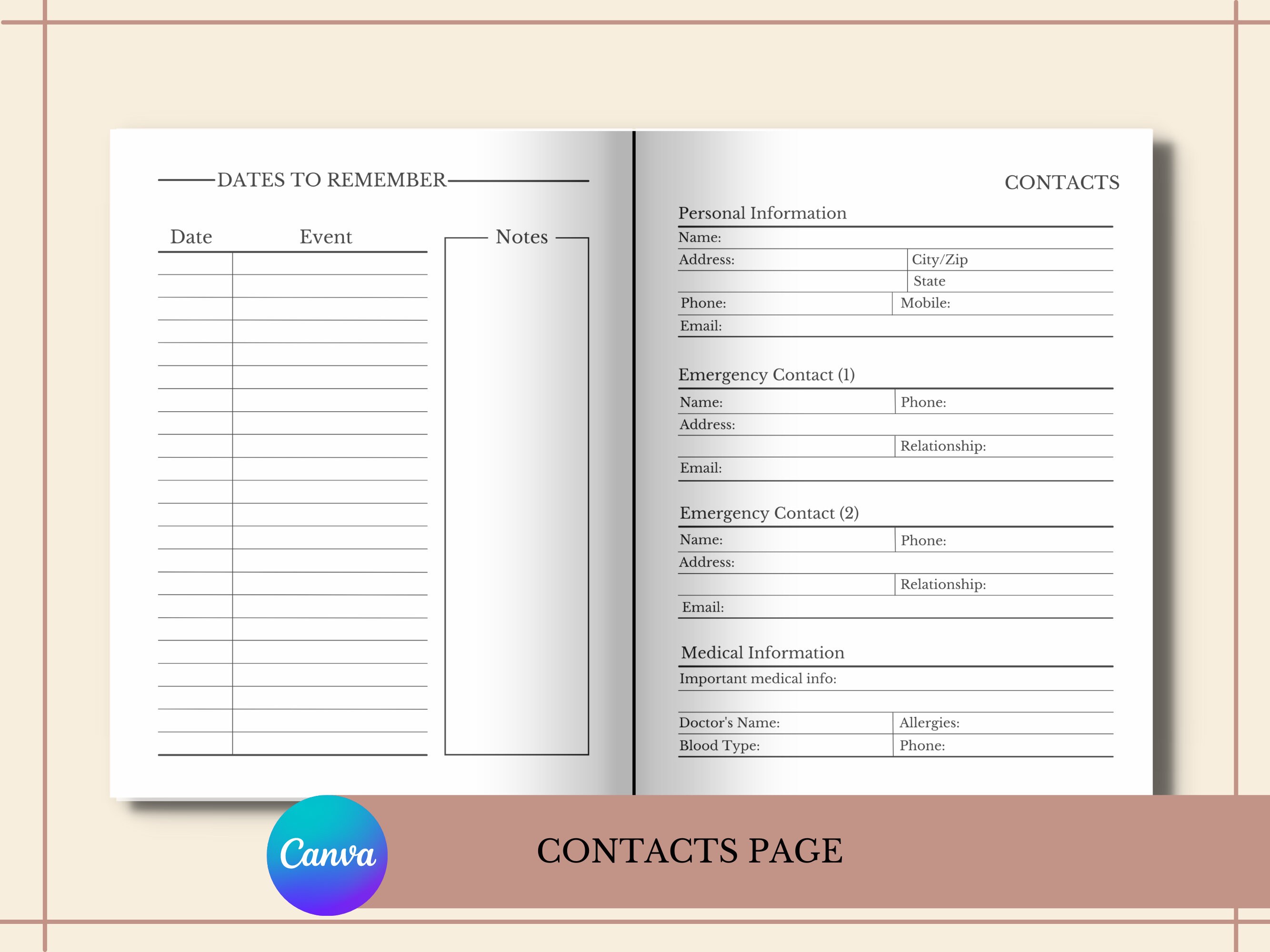 KDP Interior Canva Editable Template Daily Planner With Weekly Overview ...