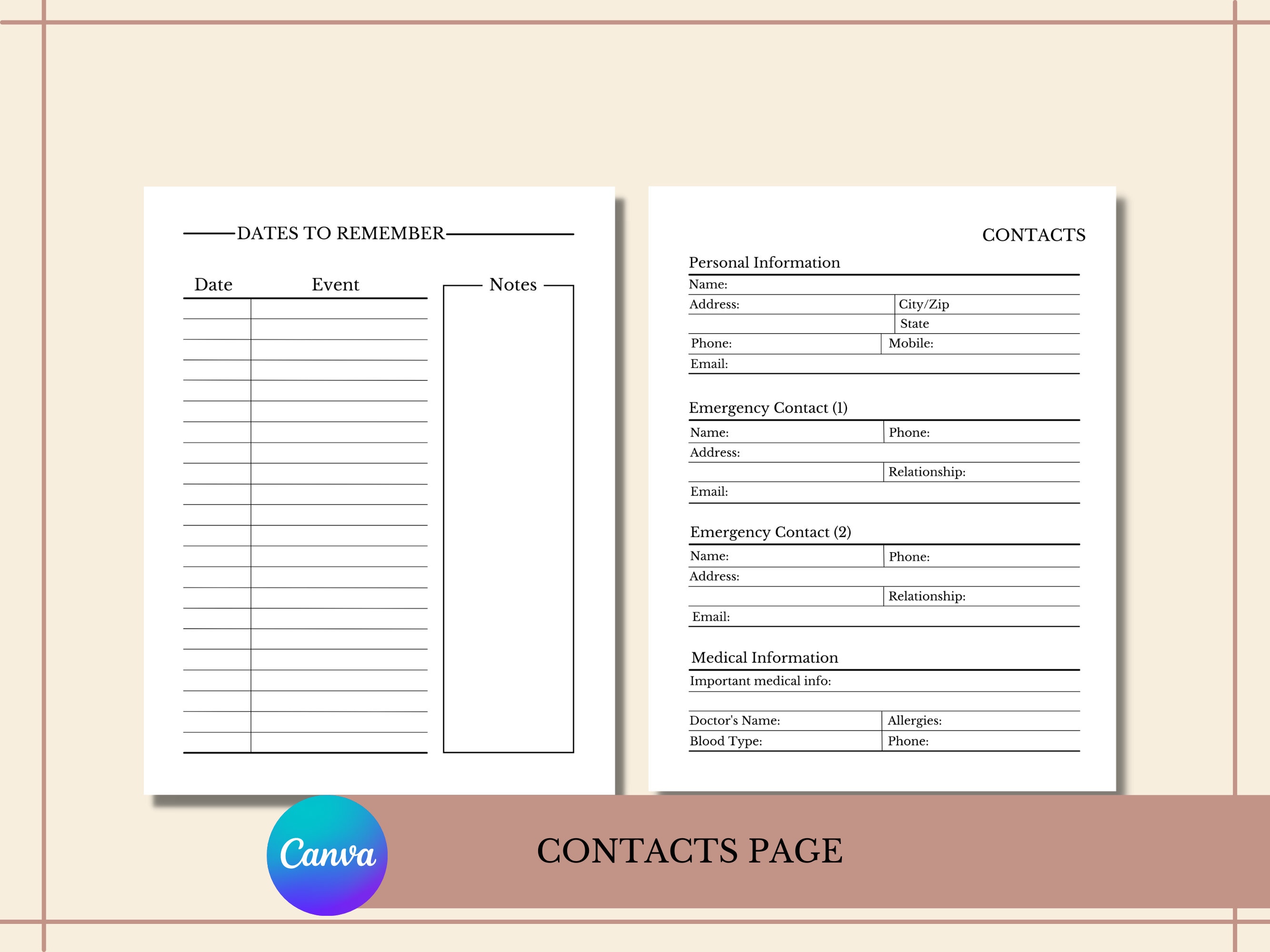 KDP Canva Editable Interior Template: Daily Planner 8.5x11in - Etsy