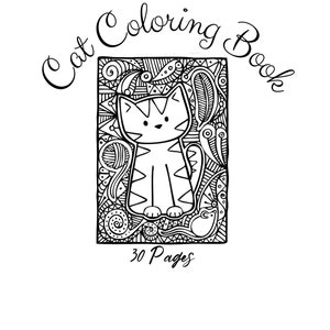 Adult Cat Coloring Book - 30 Pages - Digital Download/printable - Etsy