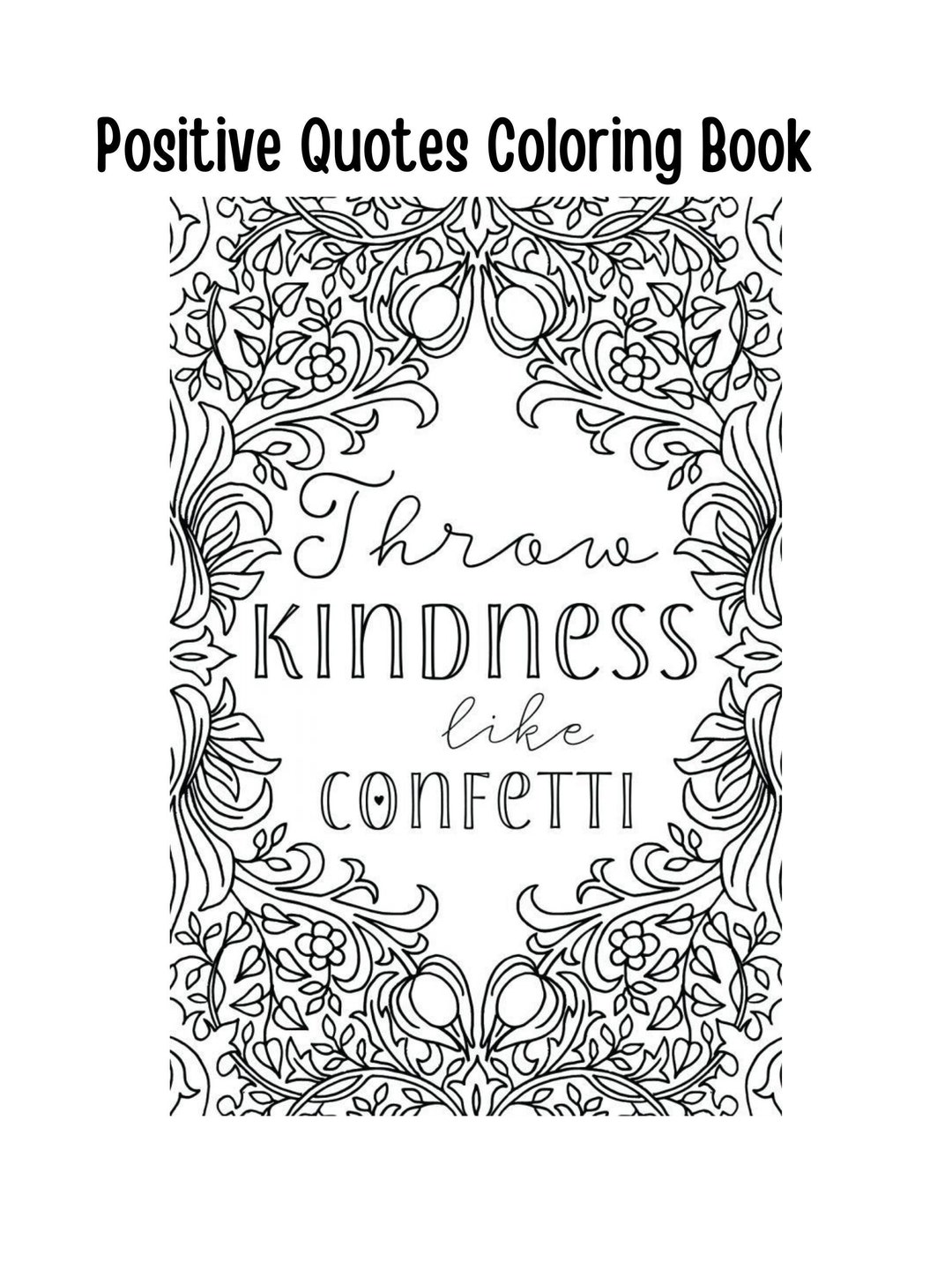 Positive Quotes Coloring Book - 35 Page Digital Download - Etsy