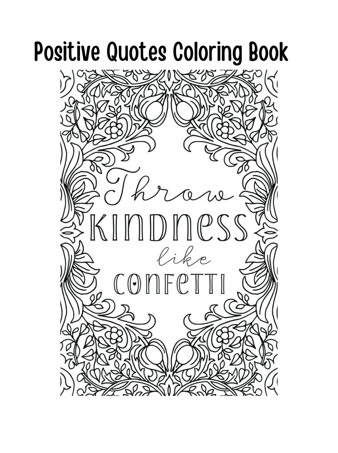 Positive Quotes Coloring Book - 35 Page Digital Download - Etsy