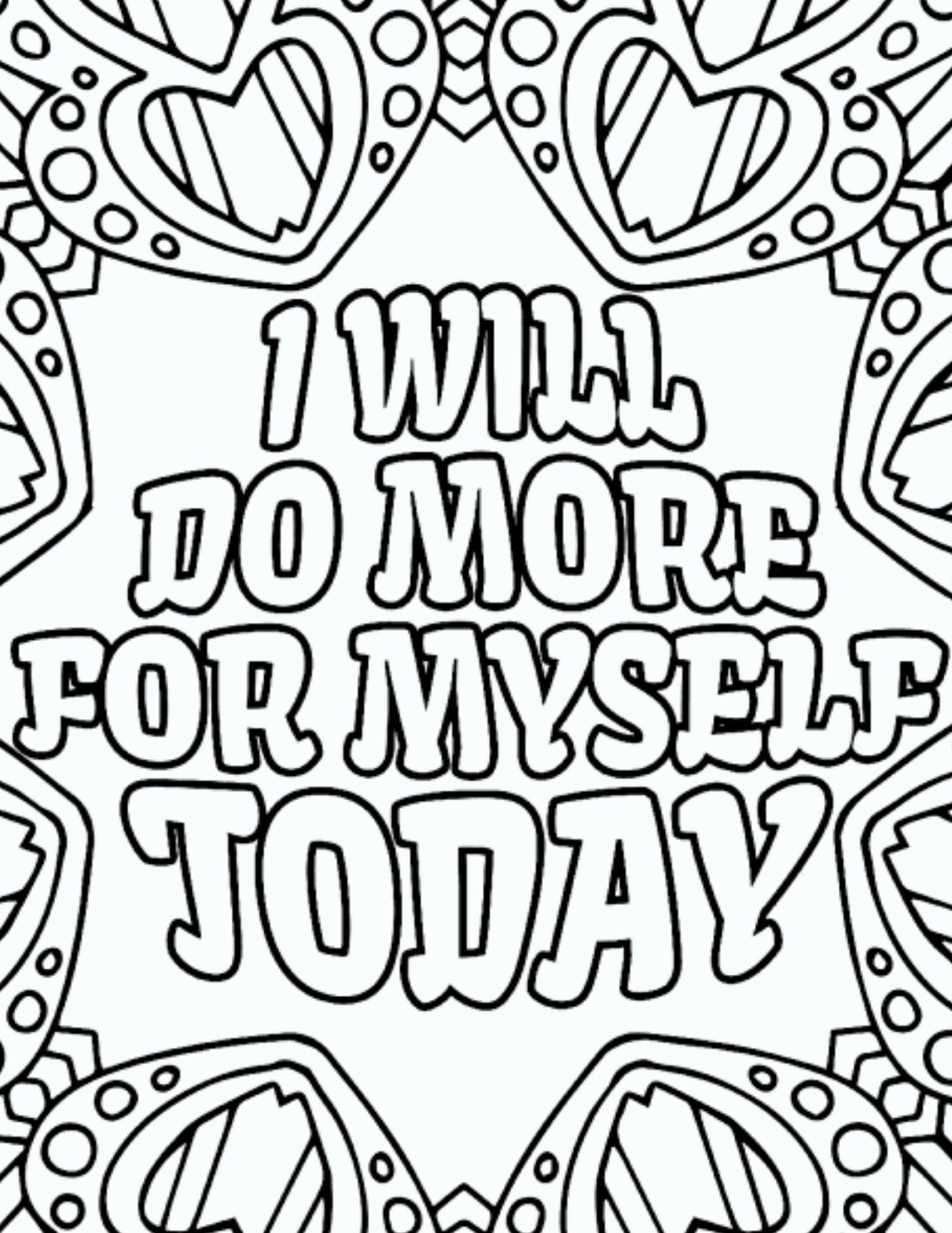 Positive Affirmation Coloring Book - All Ages - Printable Pages for ...