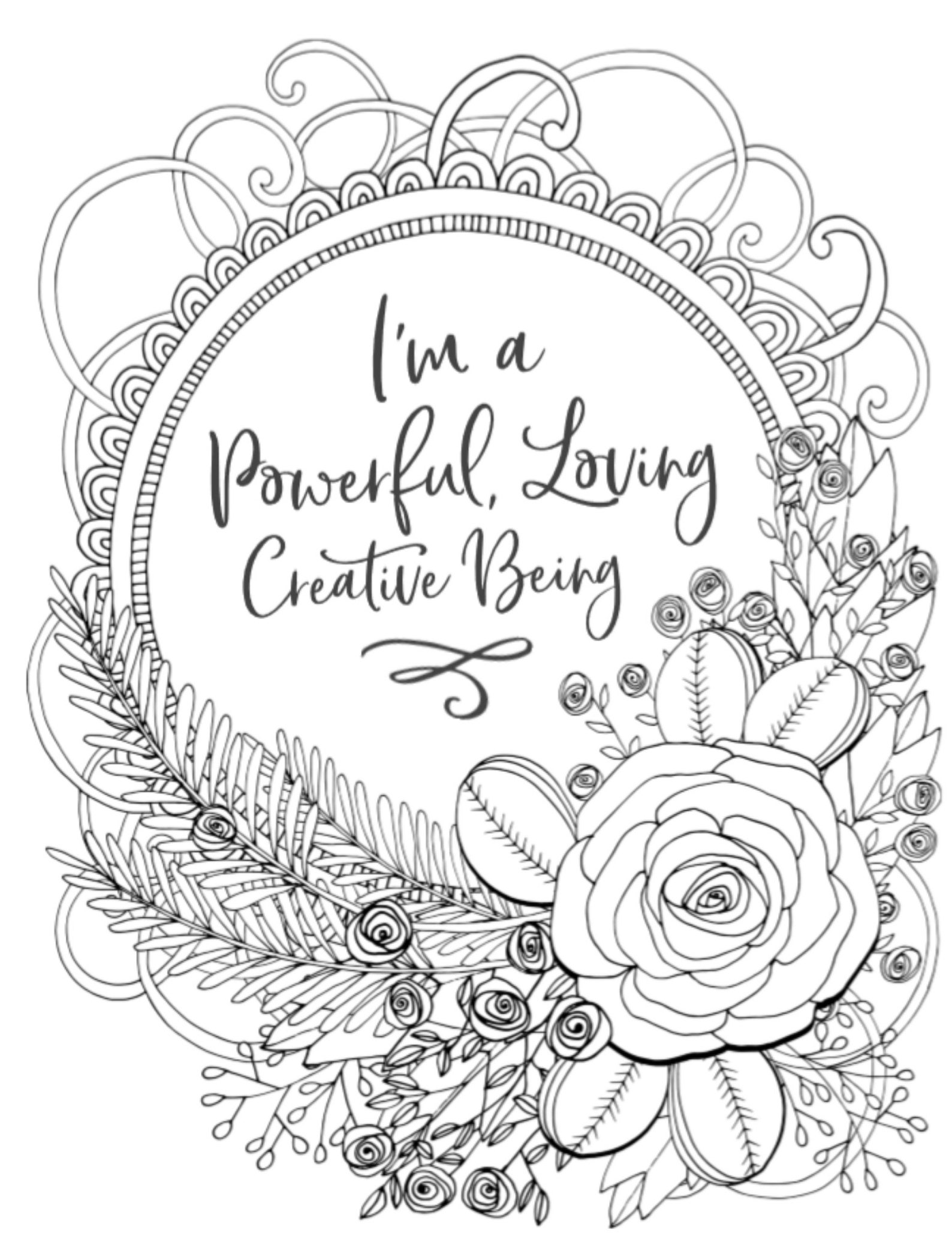 Positive Affirmation Coloring Book: Stress Relief, Self-love (PDF) - Etsy