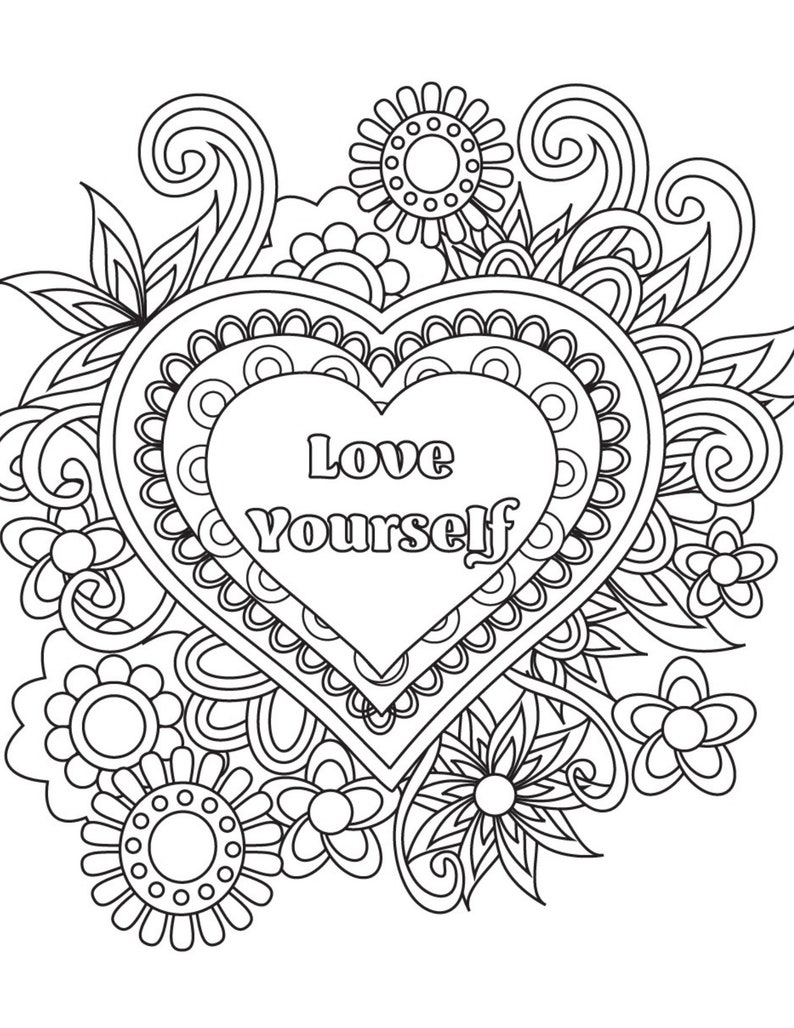 Break up Adult Stress Coloring Book - 30 Pages Printable - Digital ...