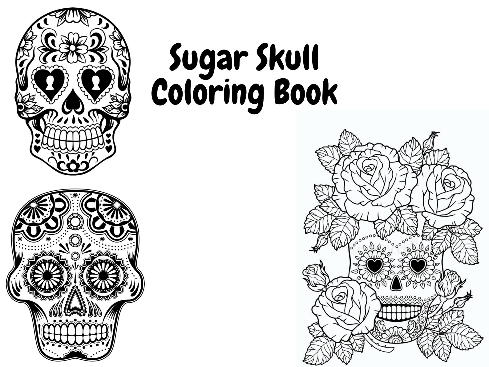 Sugar Skull Coloring Book - 30 Pages - Digital Download - Etsy